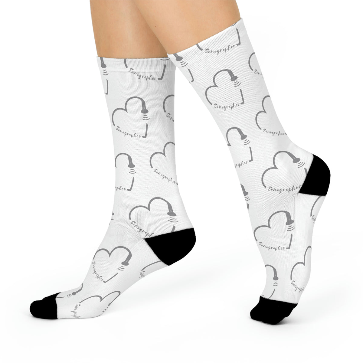 Echomoji™ Crew Socks - Sonographer Heart Probe (White) – All About ...