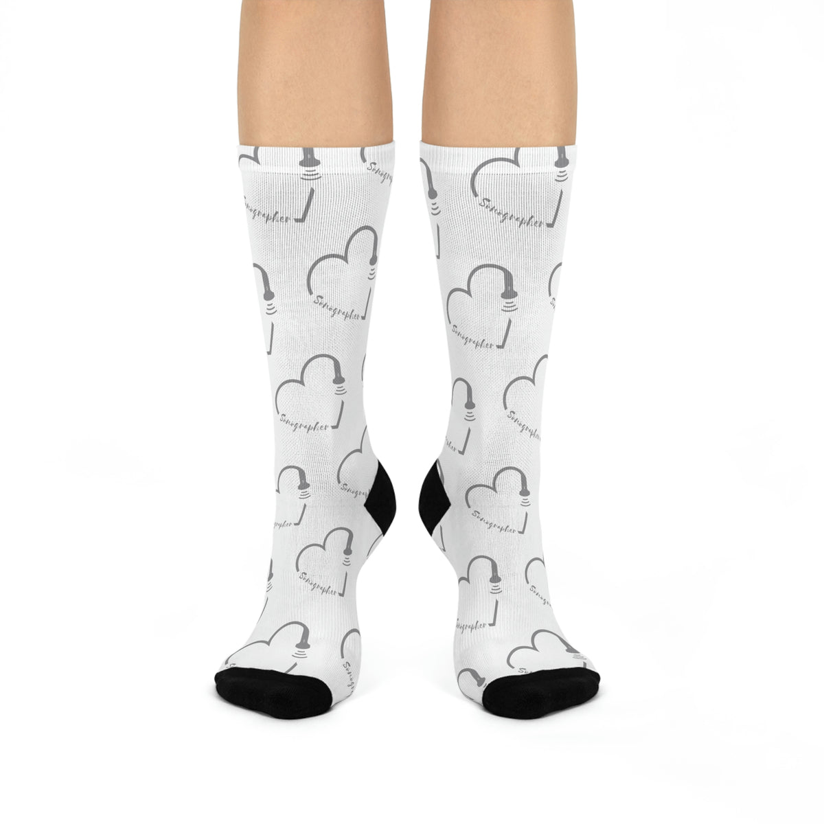 Echomoji™ Crew Socks - Sonographer Heart Probe (White) – All About ...