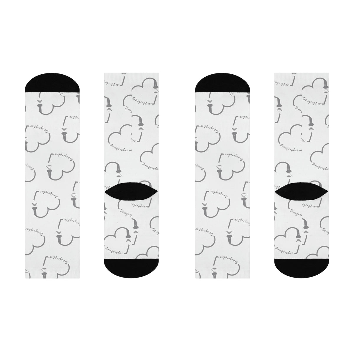 Echomoji™ Crew Socks - Sonographer Heart Probe (White) – All About ...